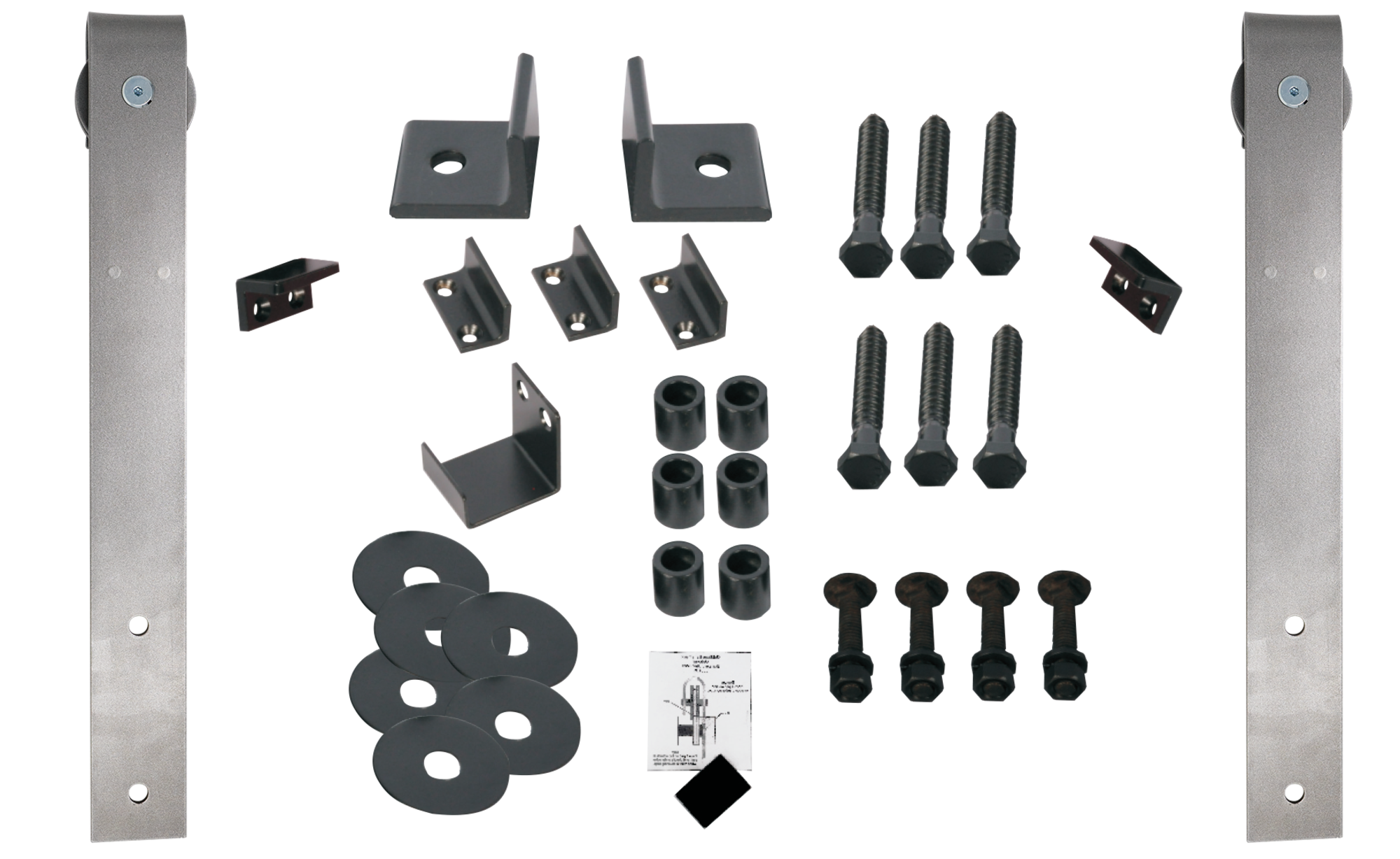 BDBPHS-SIL, Barn Door Bi-Pass Hardware Kit - Silver | EL & EL Wood Products