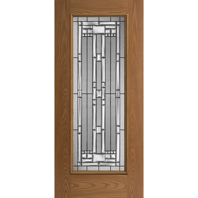 BLT-122-366-X, Belleville Oak Textured Door Full Lite with Naples Glass ...