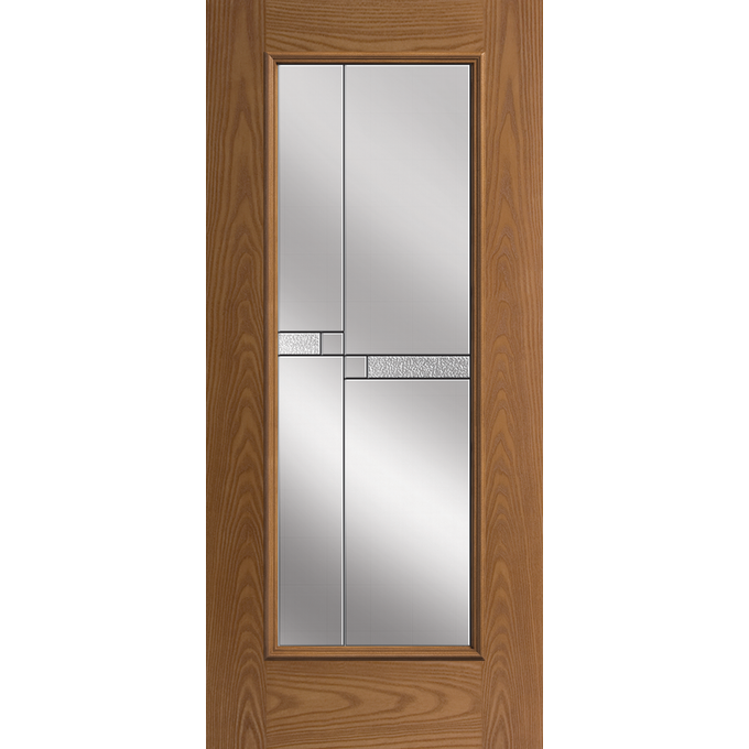 BLT-122-661-X, Belleville Oak Textured Door Full Lite with Cruz Glass ...