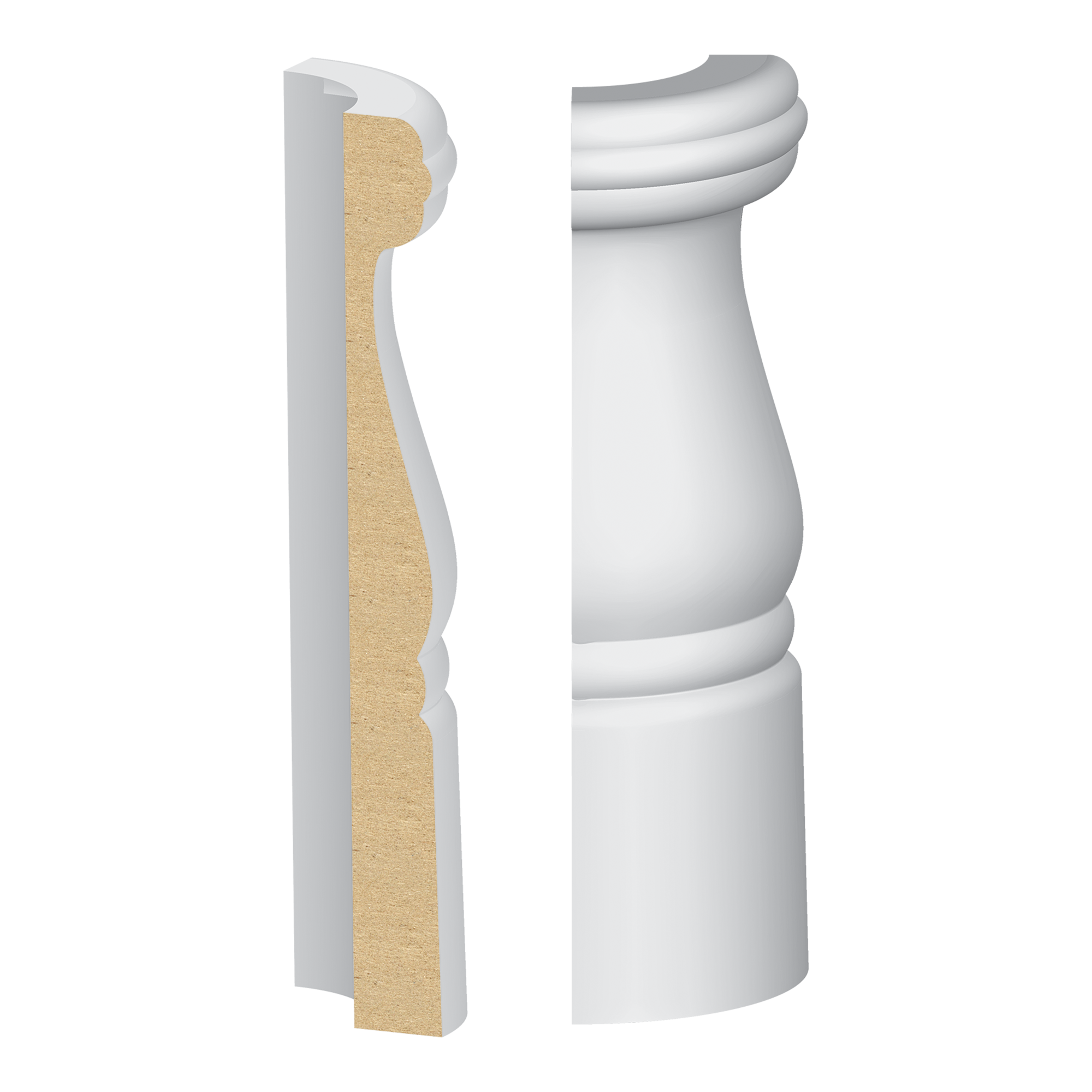 318BMULW, "B" Cape Cod Base Round Corner | EL & EL Wood Products