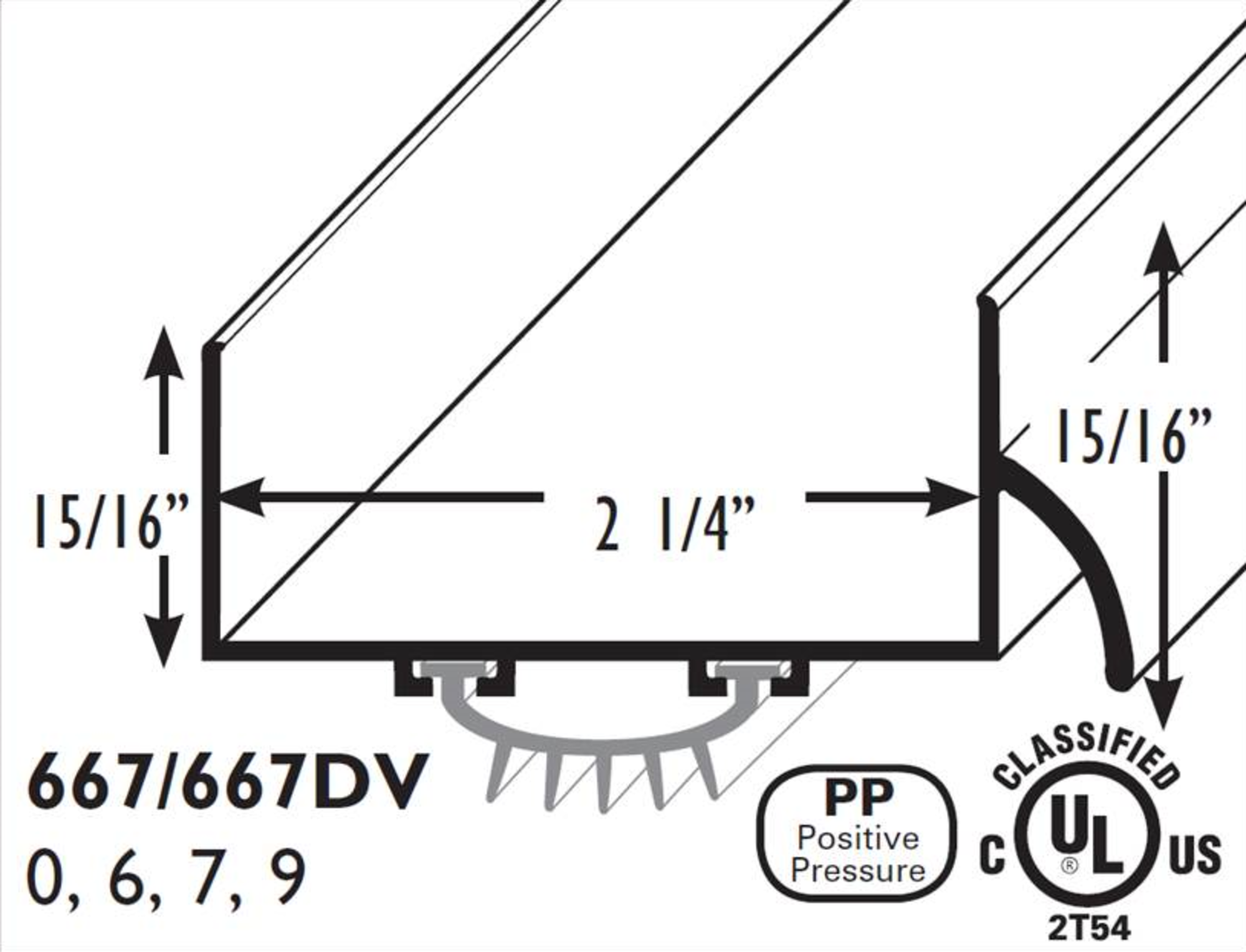 BADB21442-COL, Bronze Adjustable Door Sweep | EL & EL Wood Products