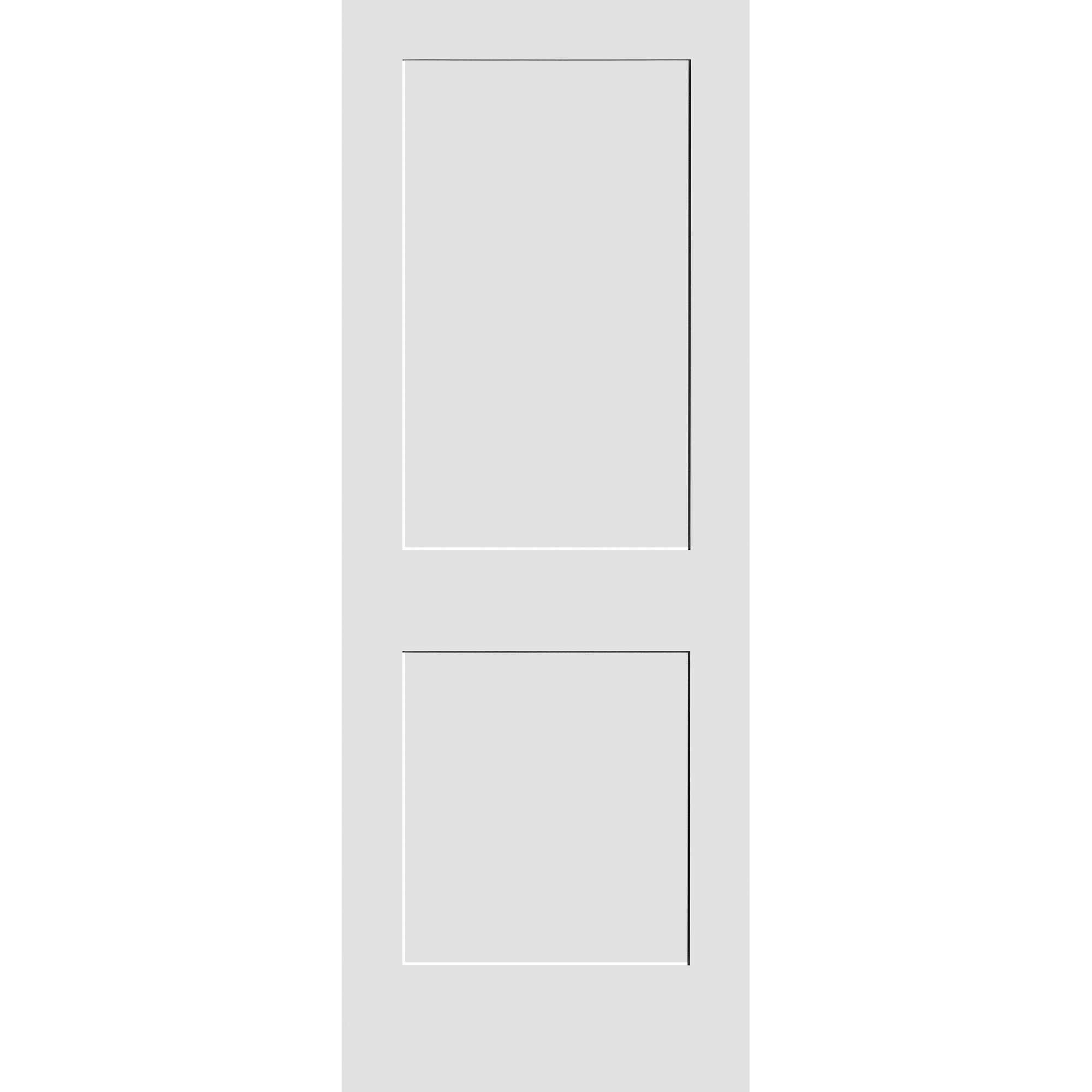 PSSH2, Primed Flat 2-Panel Interior Shaker Door (SH782) with Square ...